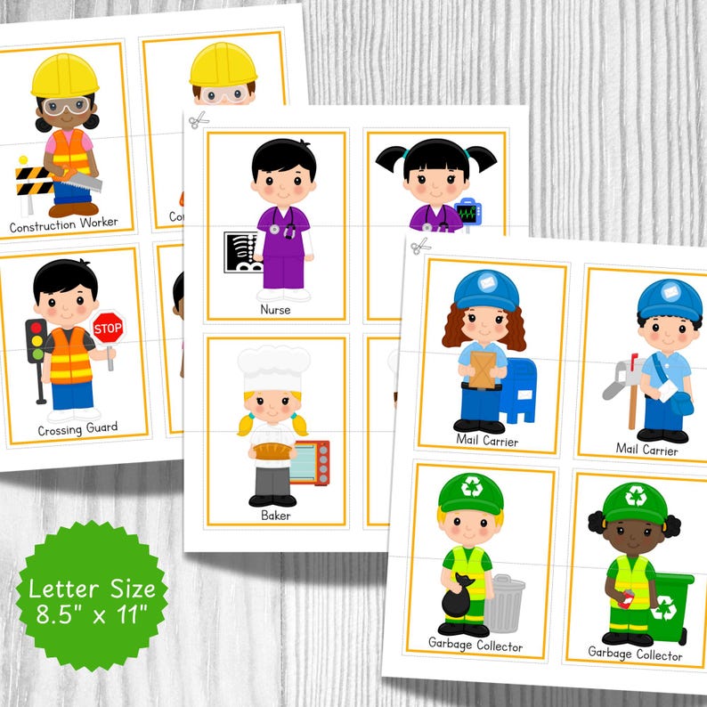 Community Helpers Matching Puzzle Game, Community Helpers Matching Game ...