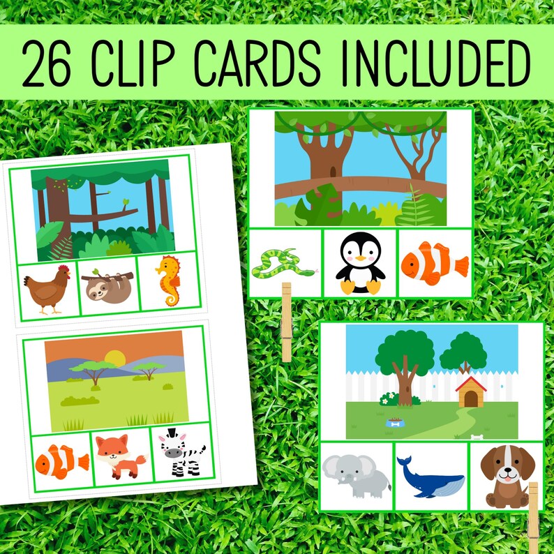 Animal Habitat Clip Cards, Animal Habitat Activity, Animal Habitat ...