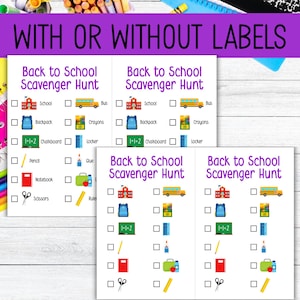 Back to School Scavenger Hunt, School Treasure Hunt, Printable ...