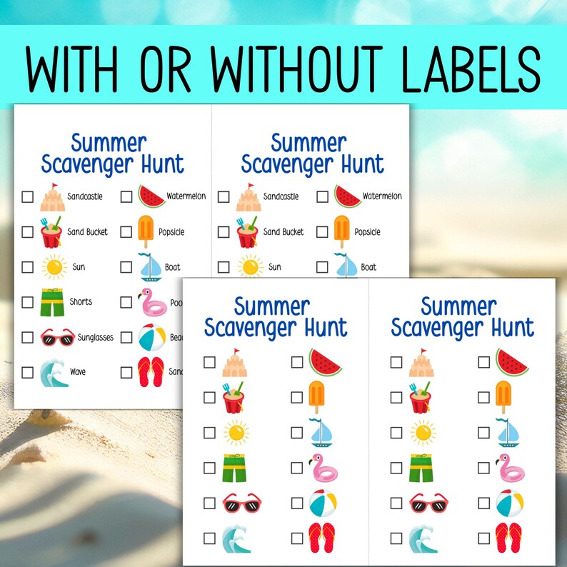 Summer Scavenger Hunt, Summer Treasure Hunt, Printable Scavenger Hunt ...