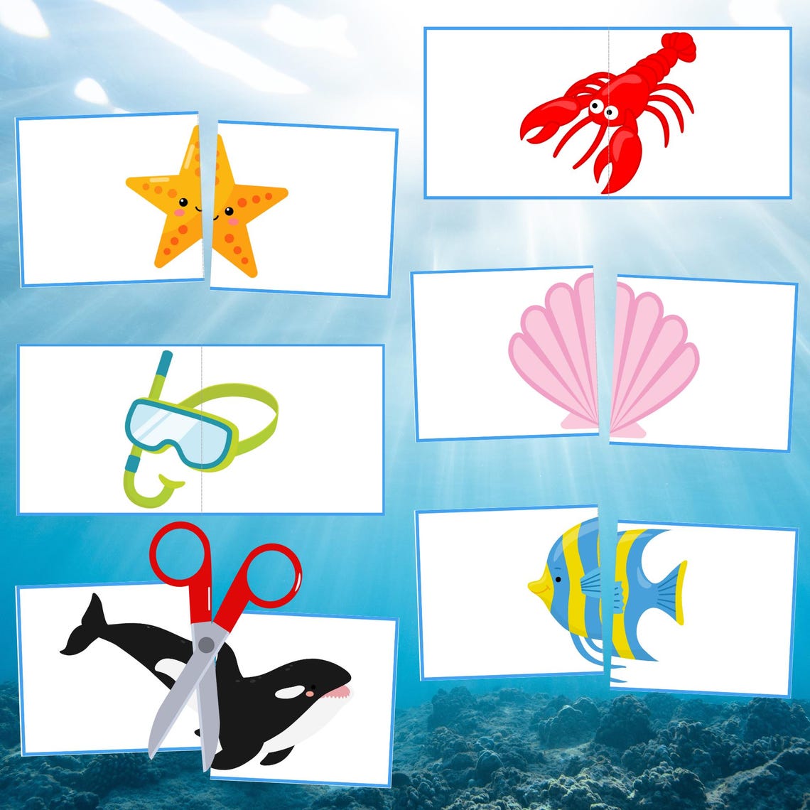 Under the Sea Matching Puzzle Game, Ocean Matching Game, Puzzle Games ...
