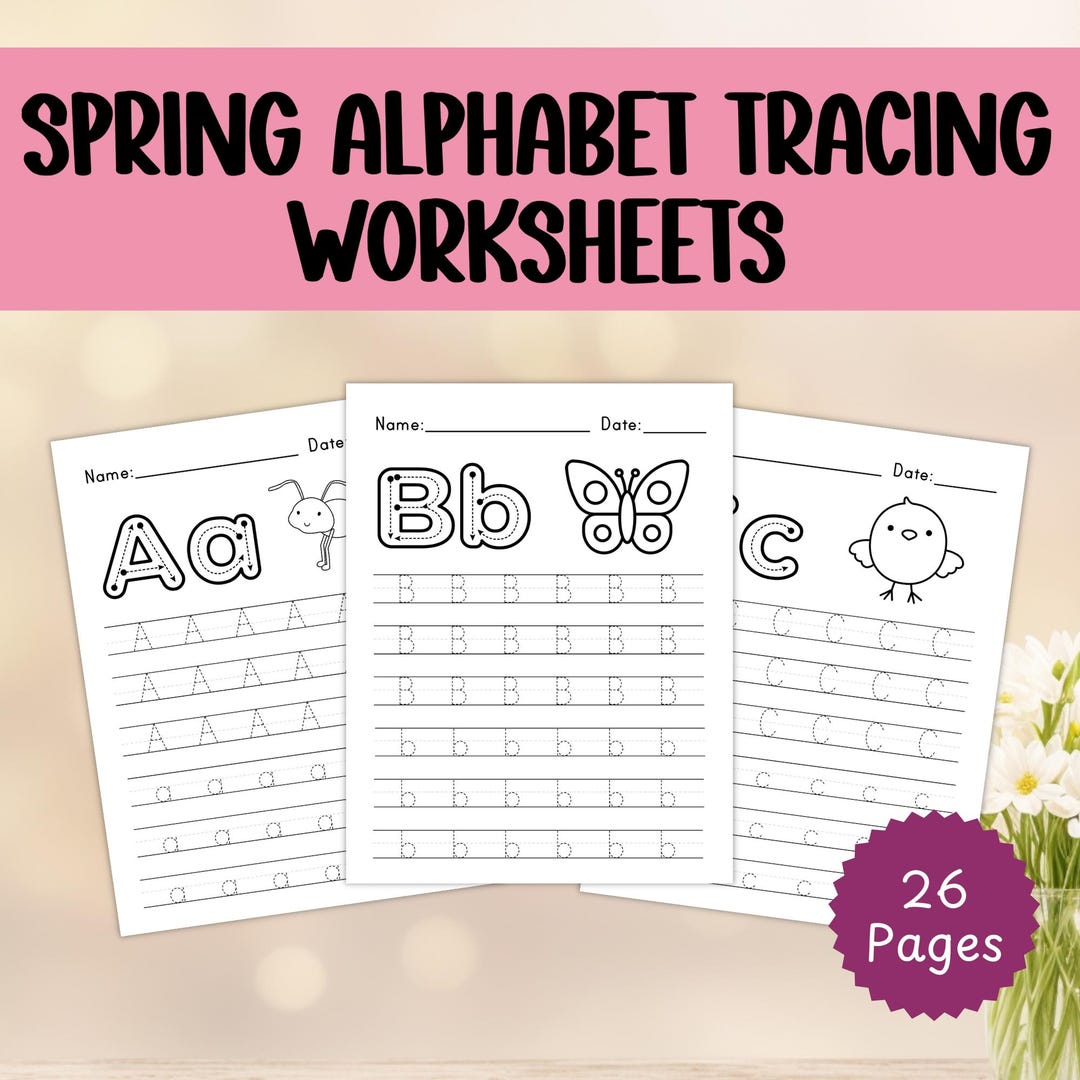 Spring Alphabet Tracing Worksheets, Alphabet Tracing, Letter Tracing ...