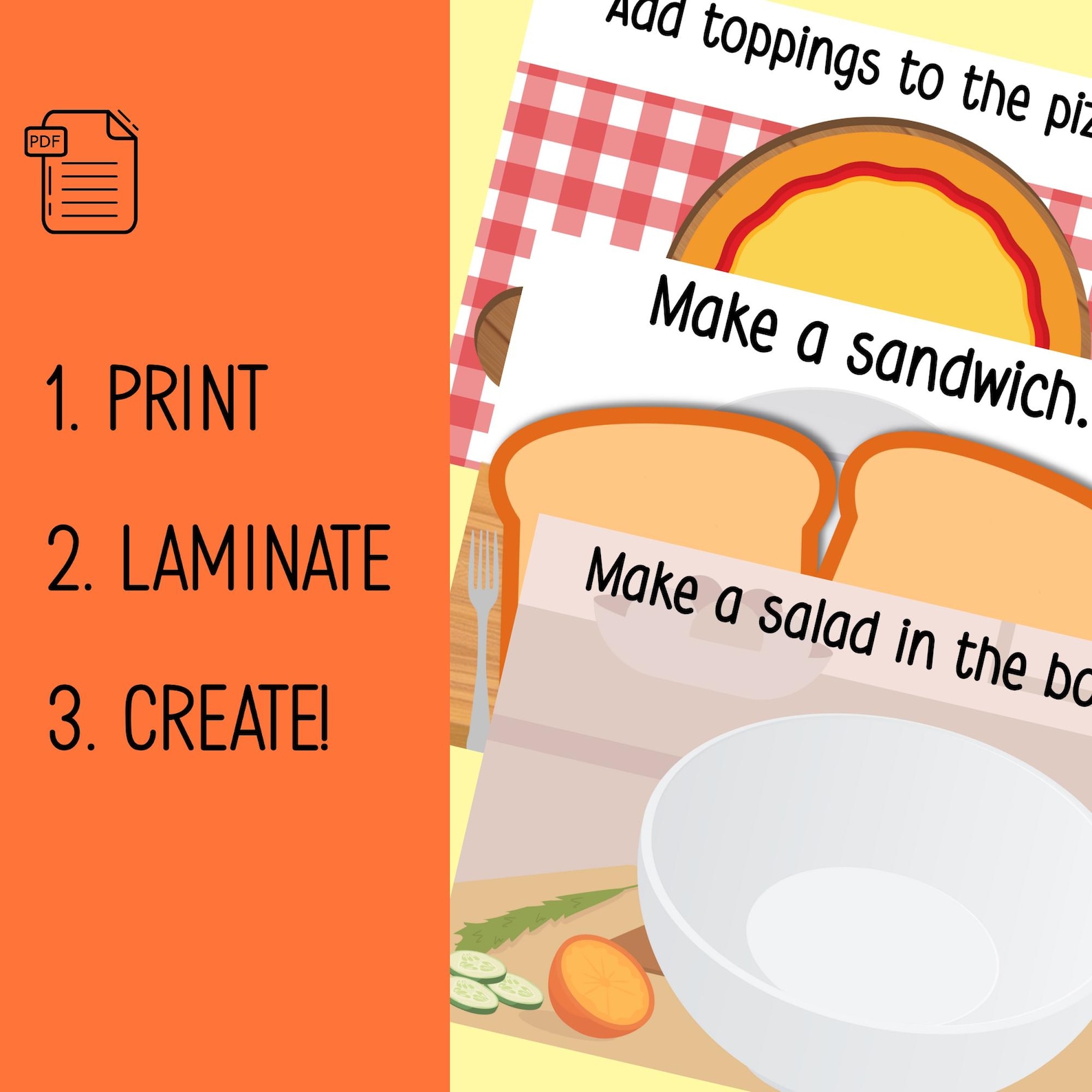 Food Playdough Mats, Playdough Mats, Food Activity Mats, Food ...