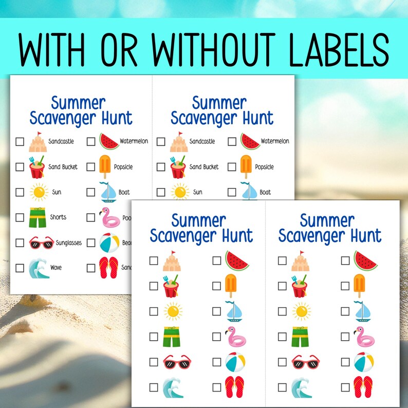 Summer Scavenger Hunt, Summer Treasure Hunt, Printable Scavenger Hunt ...