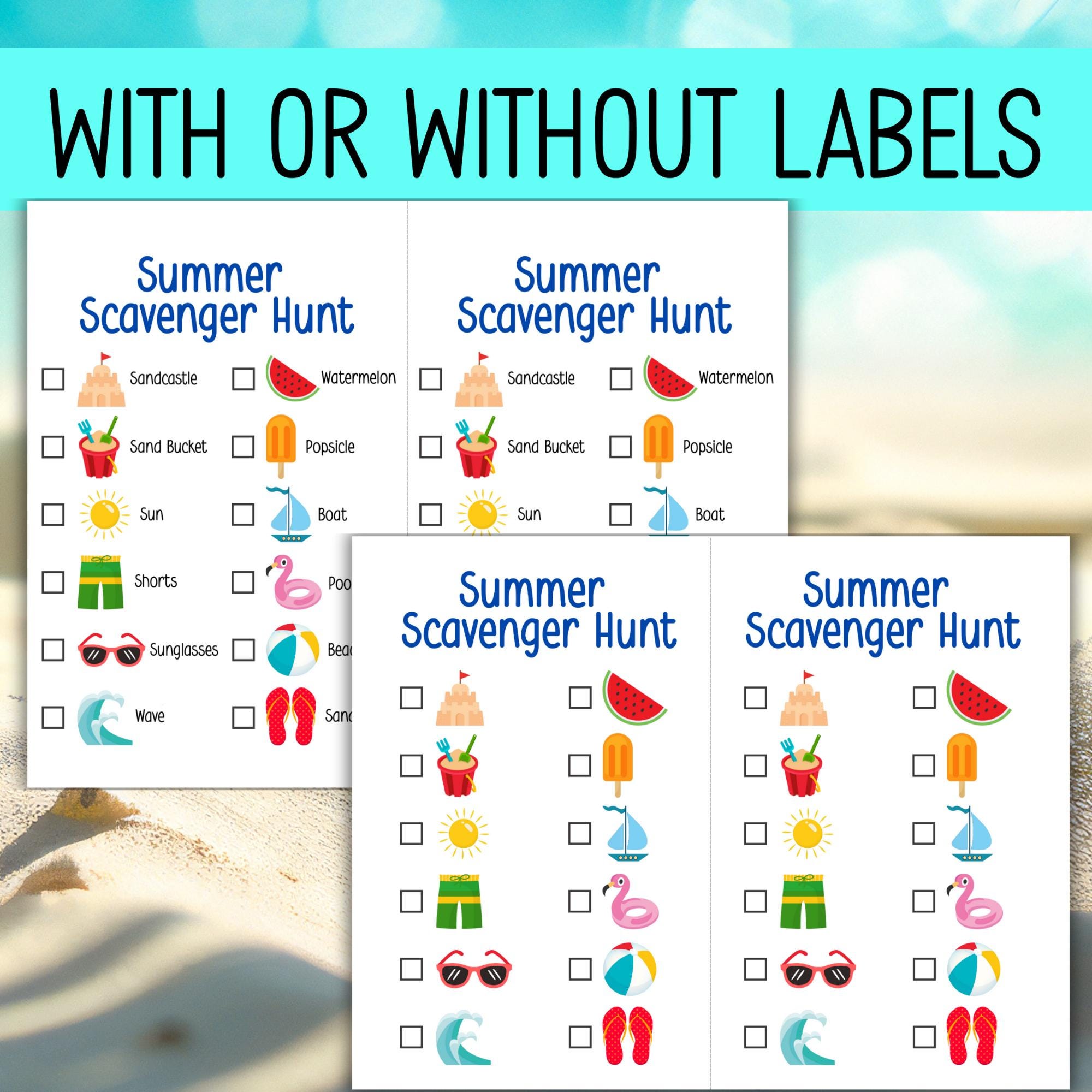 Summer Scavenger Hunt, Summer Treasure Hunt, Printable Scavenger Hunt ...