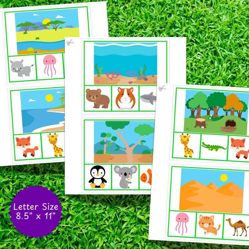 Animal Habitat Clip Cards, Animal Habitat Activity, Animal Habitat ...