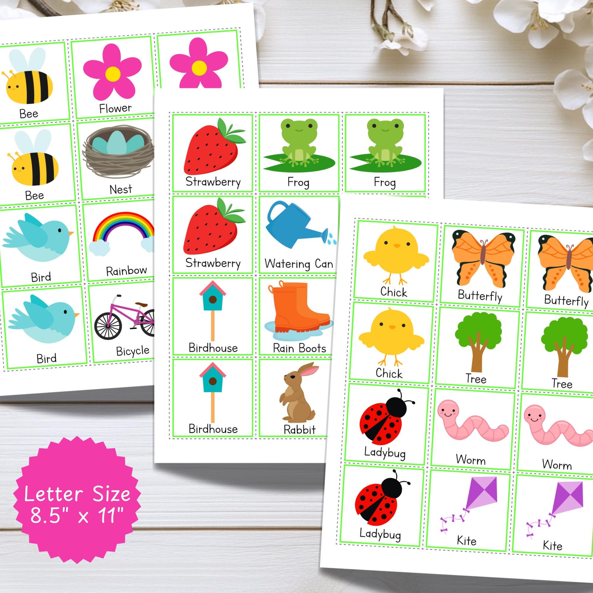 Spring Memory Game, Spring Matching Game, Memory Games for Kids, Spring ...