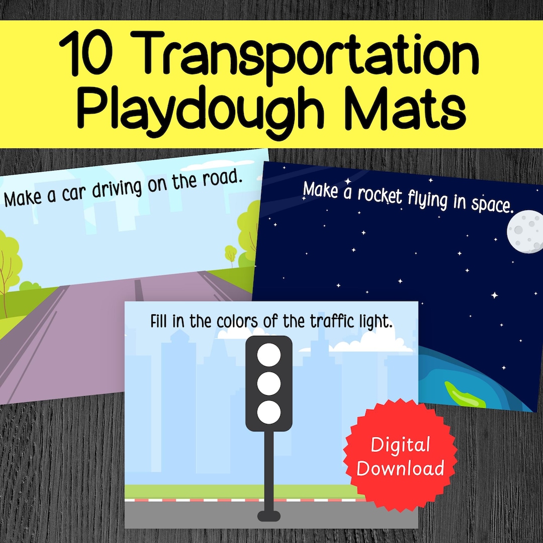 Transportation Playdough Mats, Vehicle Playdough Mats, Vehicle Activity ...