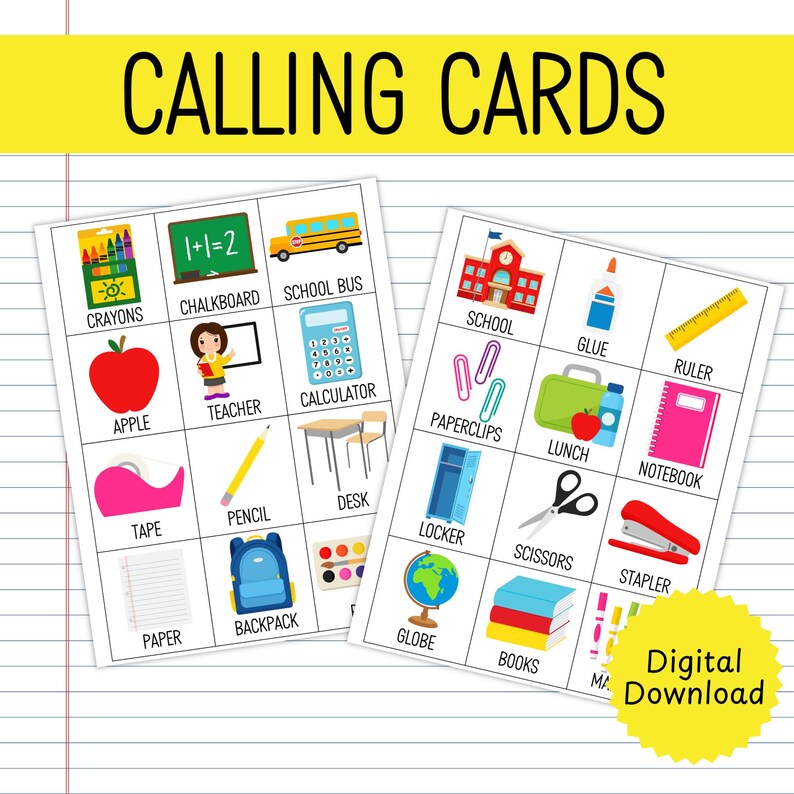 School Bingo, Back to School Bingo, Printable Bingo, Back to School ...