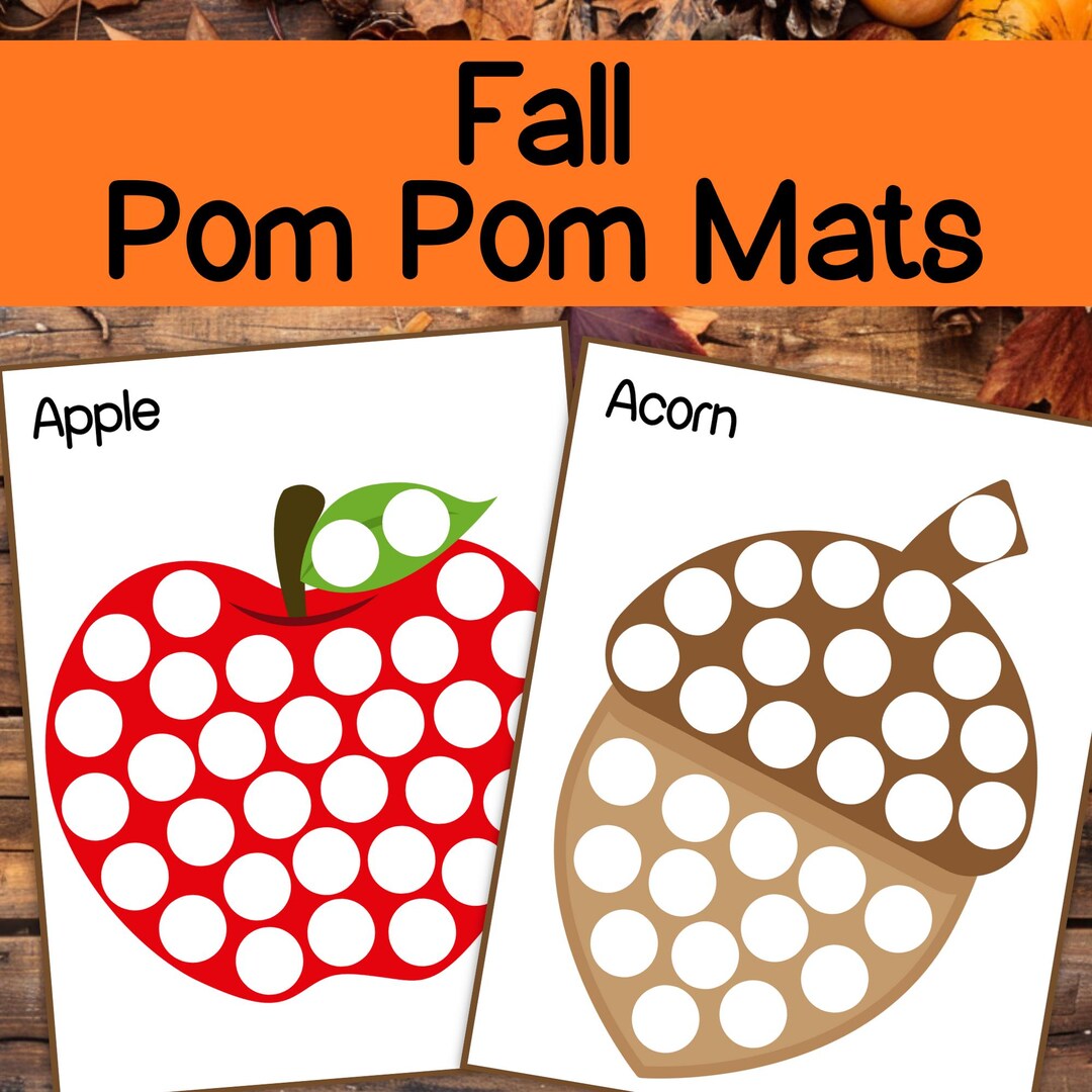 Fall Pom Pom Mats, Autumn Pom Pom Mats, Pom Pom Mat Printable, Fall ...