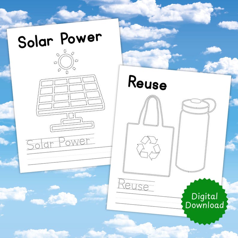 Earth Day Trace and Color Worksheets, Earth Day Coloring, Earth Day ...