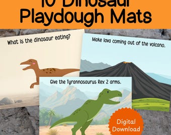 Dinosaur Play Dough Mats - Etsy Canada
