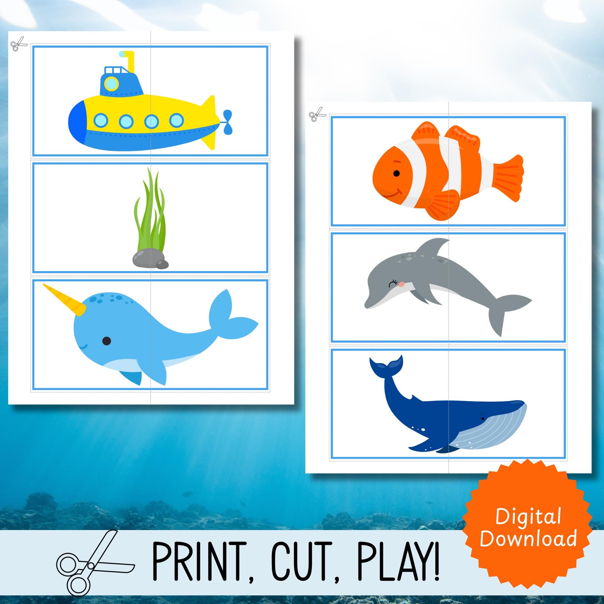 Under the Sea Matching Puzzle Game, Ocean Matching Game, Puzzle Games ...