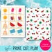 Summer Memory Game, Summer Matching Game, Memory Games for Kids, Beach ...