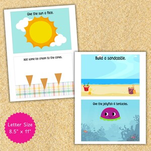 Summer Playdough Mats 7x5, Playdough Mats, Summer Printables, Beach ...