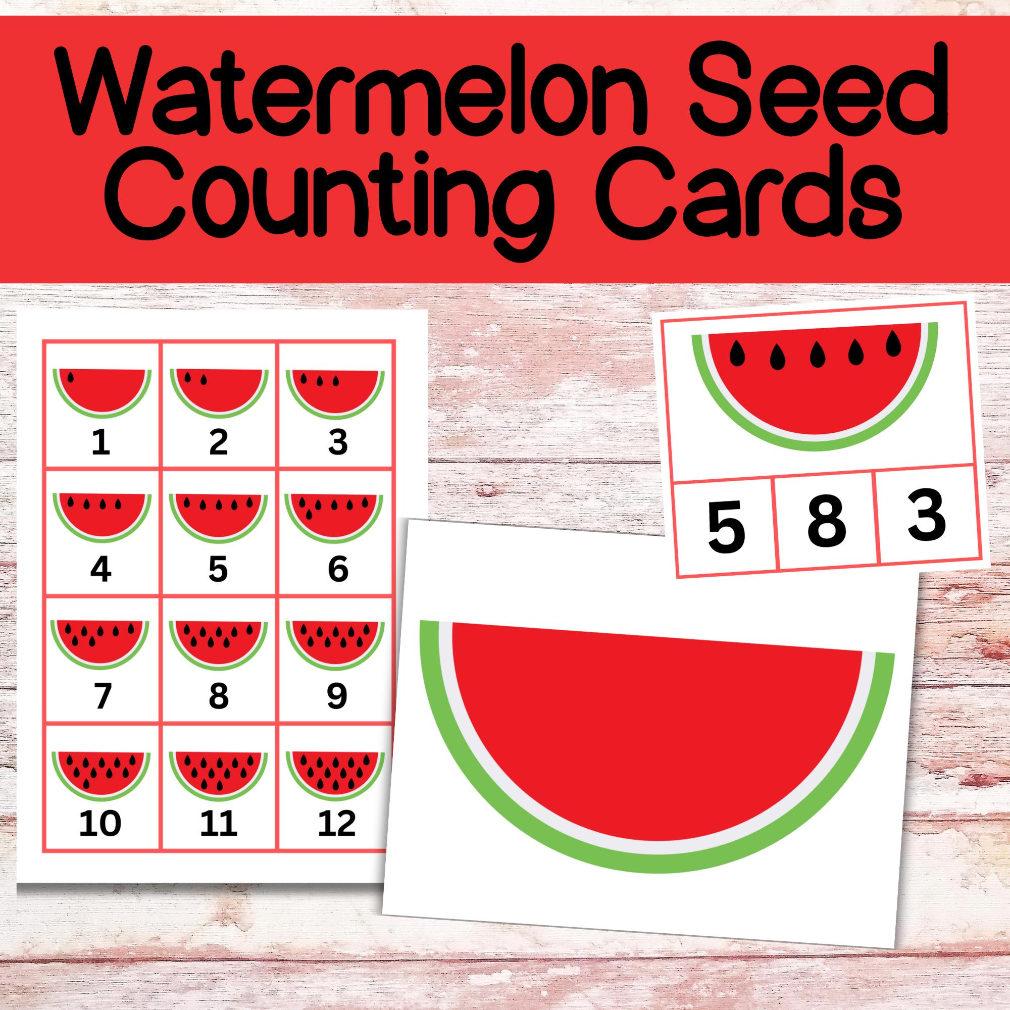 Watermelon Seed Counting Cards, Watermelon Counting, Watermelon Clip ...