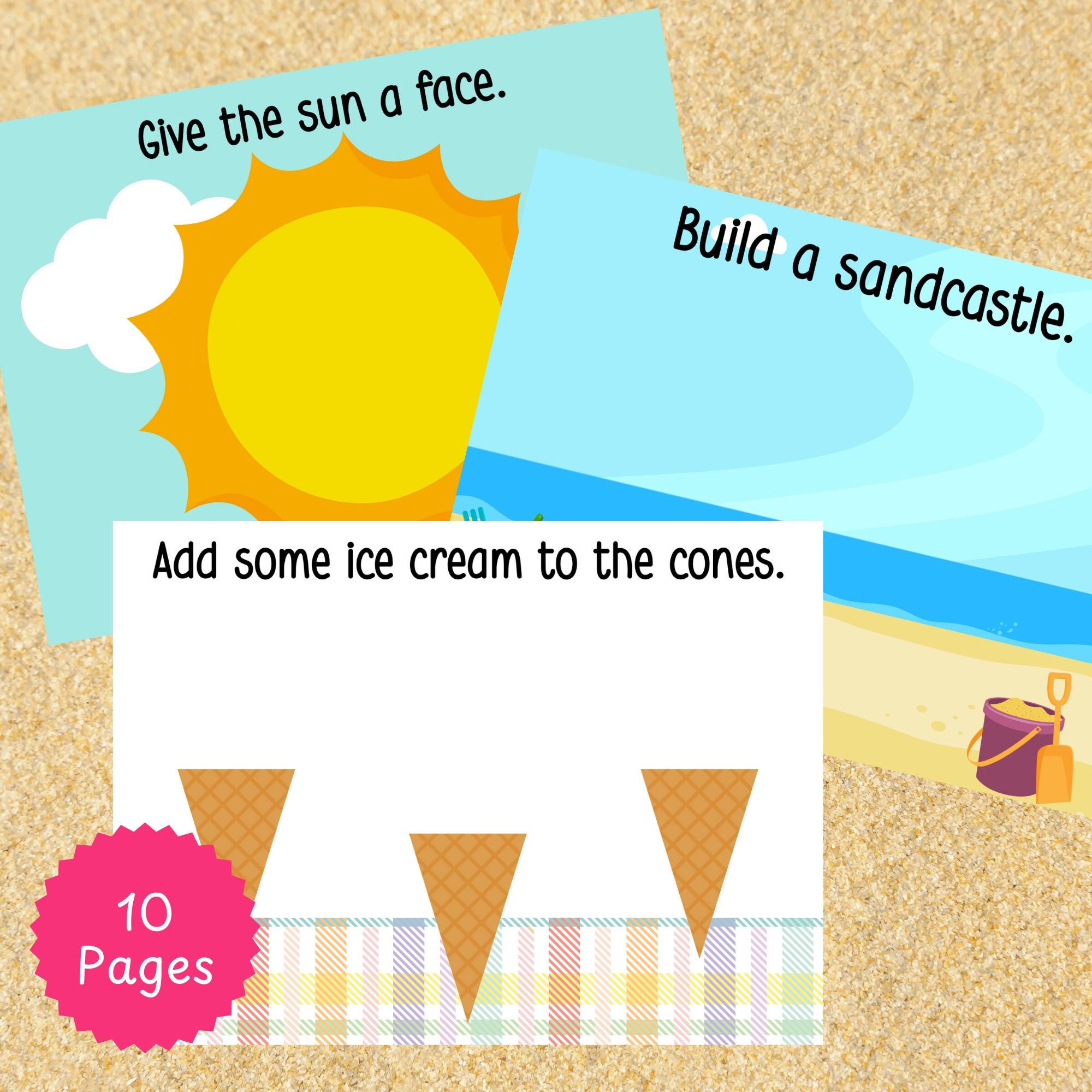 Summer Playdough Mats, Playdough Mats, Summer Printables, Beach, Ocean ...