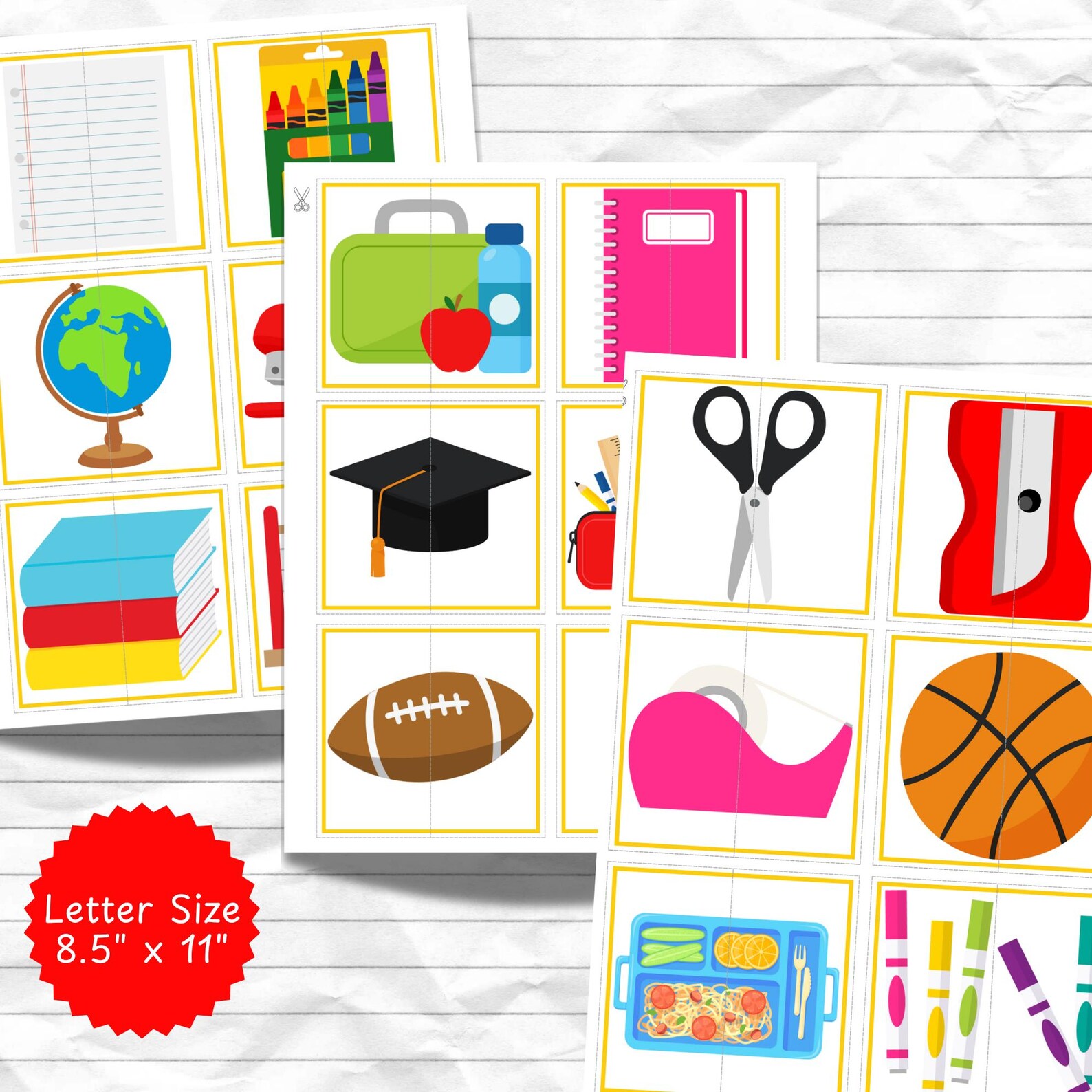 School Matching Puzzle Game, Back to School Matching Game, Puzzle Games ...