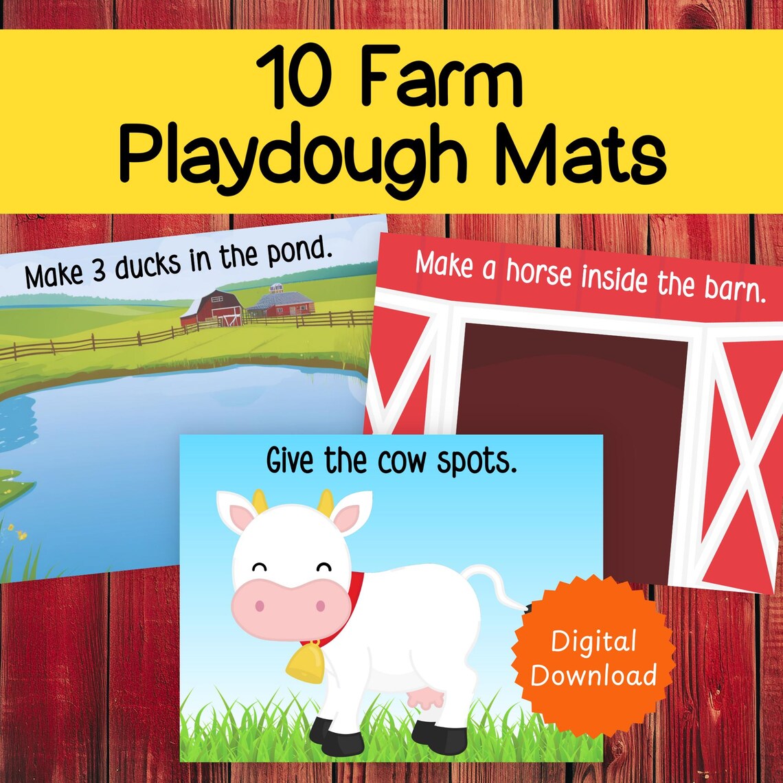 Farm Playdough Mats, Playdough Mats, Farm Activity Mats, Farm ...