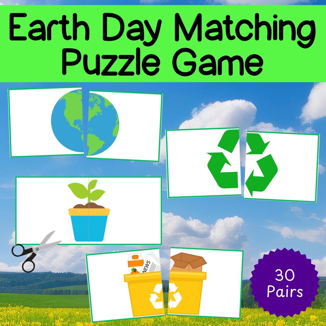 Earth Day Matching Puzzle Game, Earth Day Matching Game, Puzzle Games ...