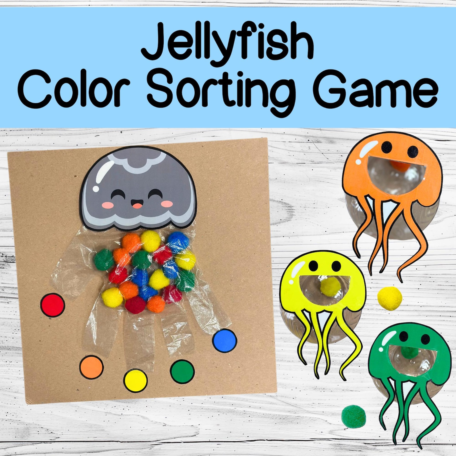 Jellyfish Color Sorting Game, Color Sorting Activity, Color Sorting ...