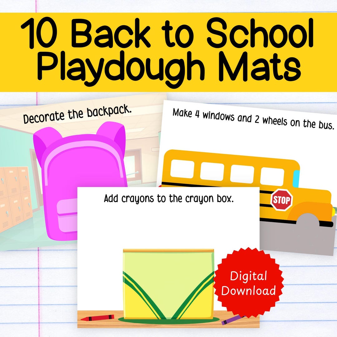 Back to School Playdough Mats, School Playdough Mats, Playdough Mats ...