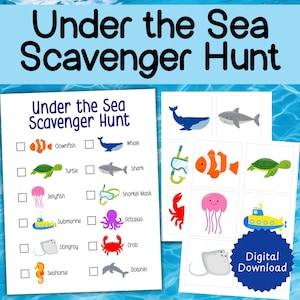 Under the Sea Scavenger Hunt, Ocean Treasure Hunt, Printable Scavenger ...
