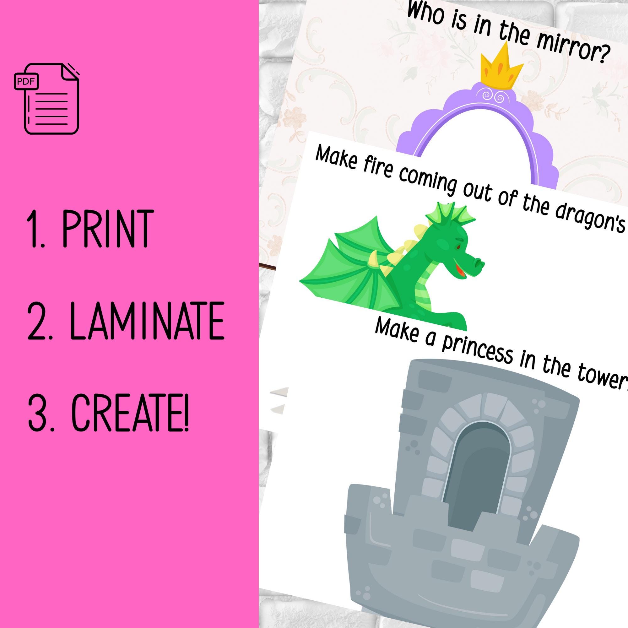 Princess Playdough Mats, Fairytale Playdough Mats, Princess Activity ...