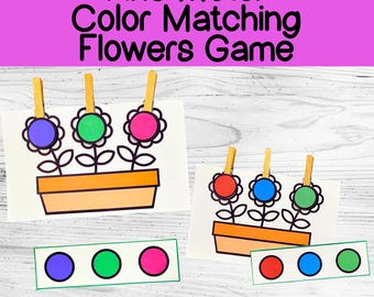 Flower Color Matching Fine Motor - Etsy
