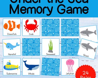 Summer Memory Game, Summer Matching Game, Memory Games for Kids, Beach ...