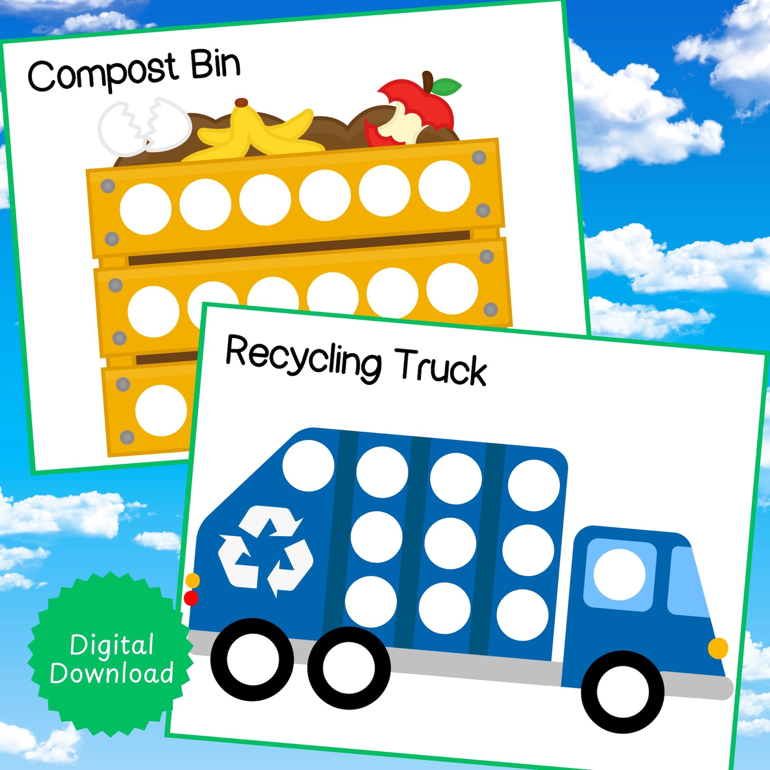 Earth Day Pom Pom Mats, Earth Day Printables, Pom Pom Mat Printable ...