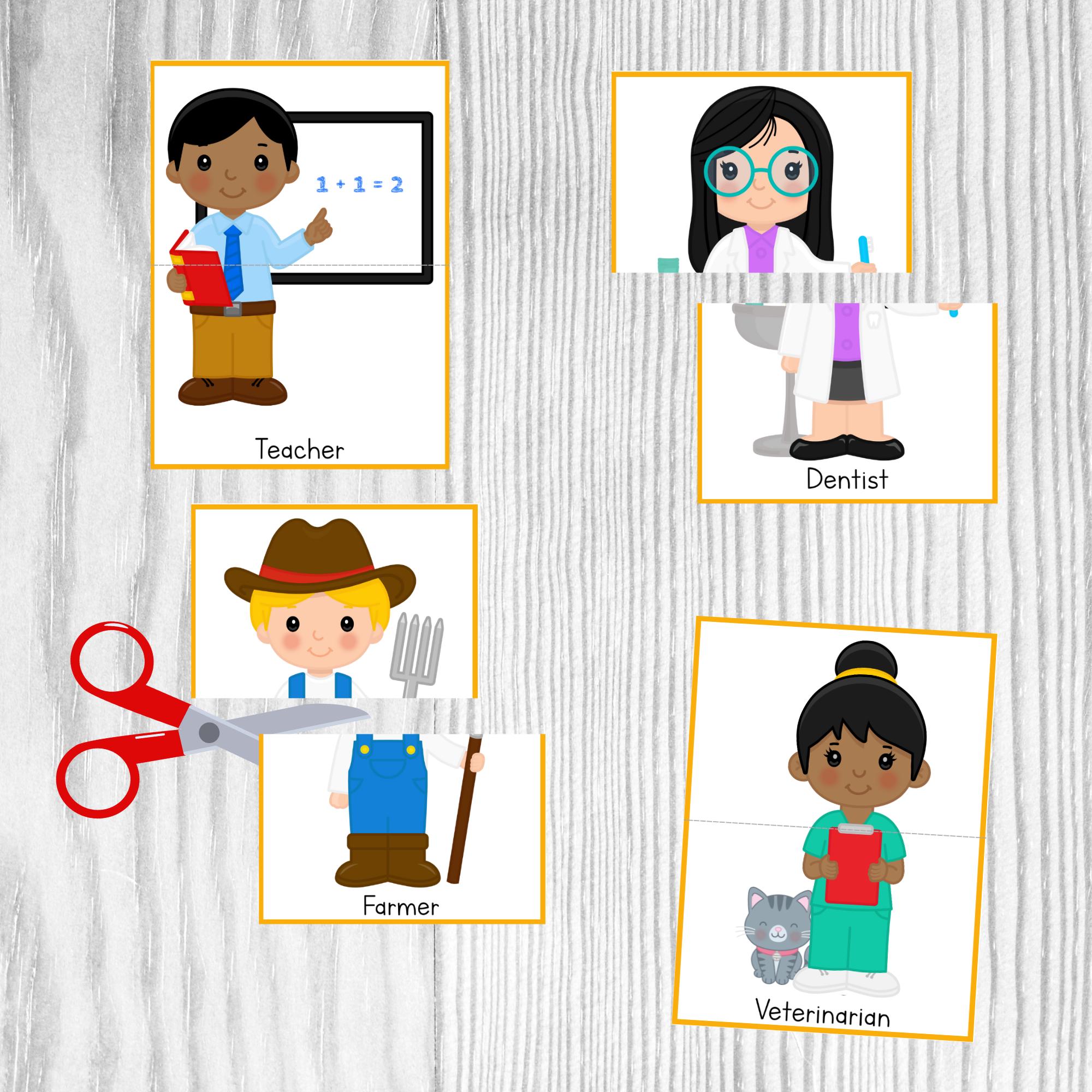 Community Helpers Matching Puzzle Game, Community Helpers Matching Game ...