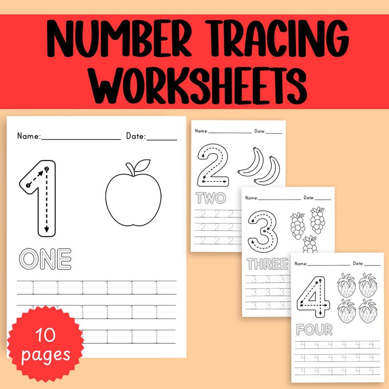 Number Tracing Worksheets, Traceable Numbers, Preschool Worksheets, 1 ...