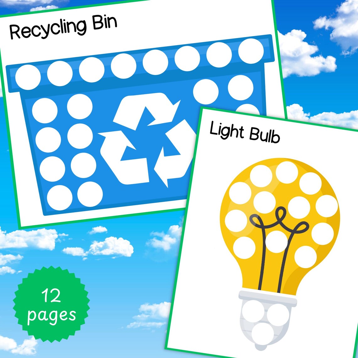 Earth Day Pom Pom Mats, Earth Day Printables, Pom Pom Mat Printable ...