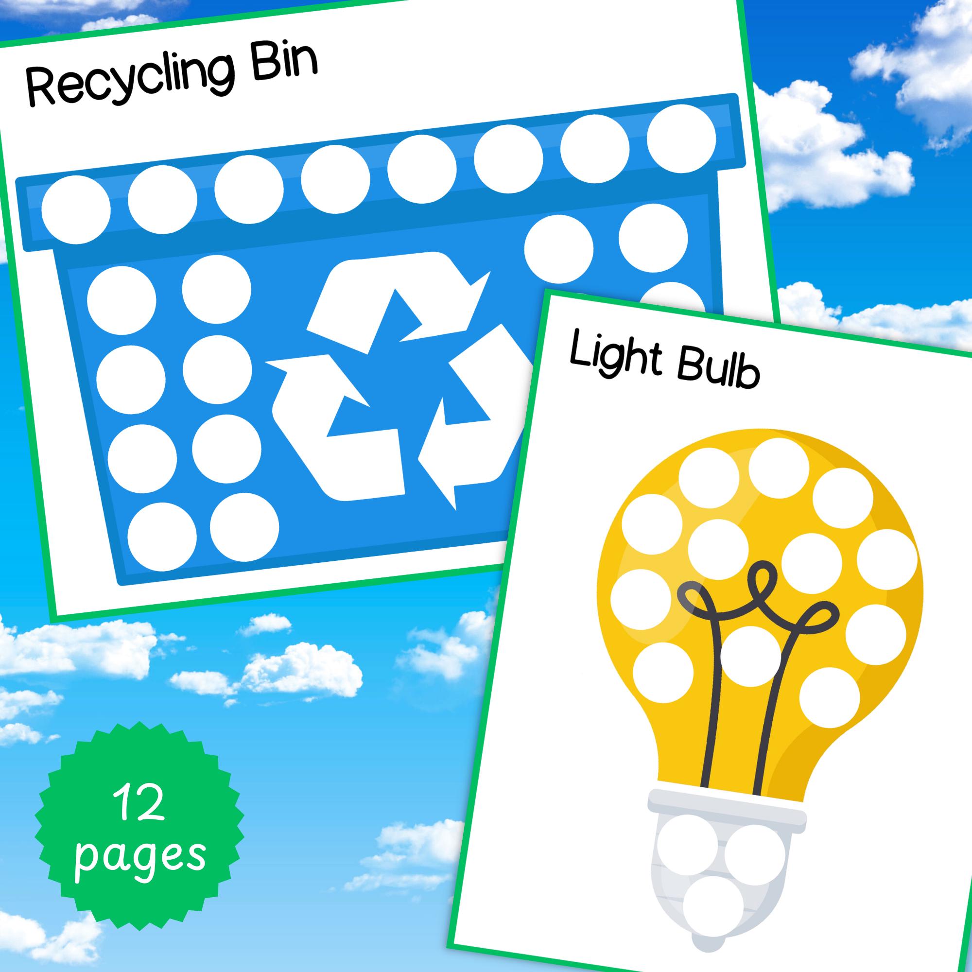 Earth Day Pom Pom Mats, Earth Day Printables, Pom Pom Mat Printable ...