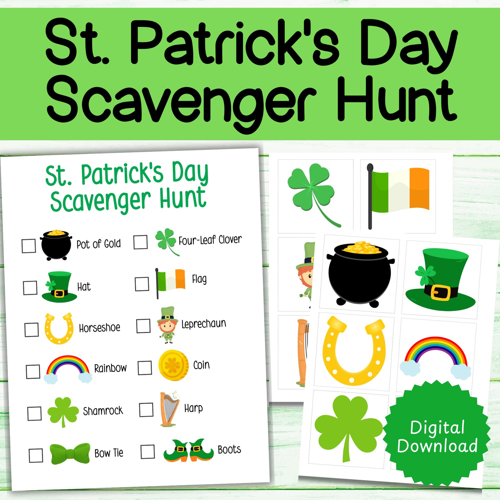 St. Patrick's Day Scavenger Hunt, St. Patrick's Day Games for Kids ...