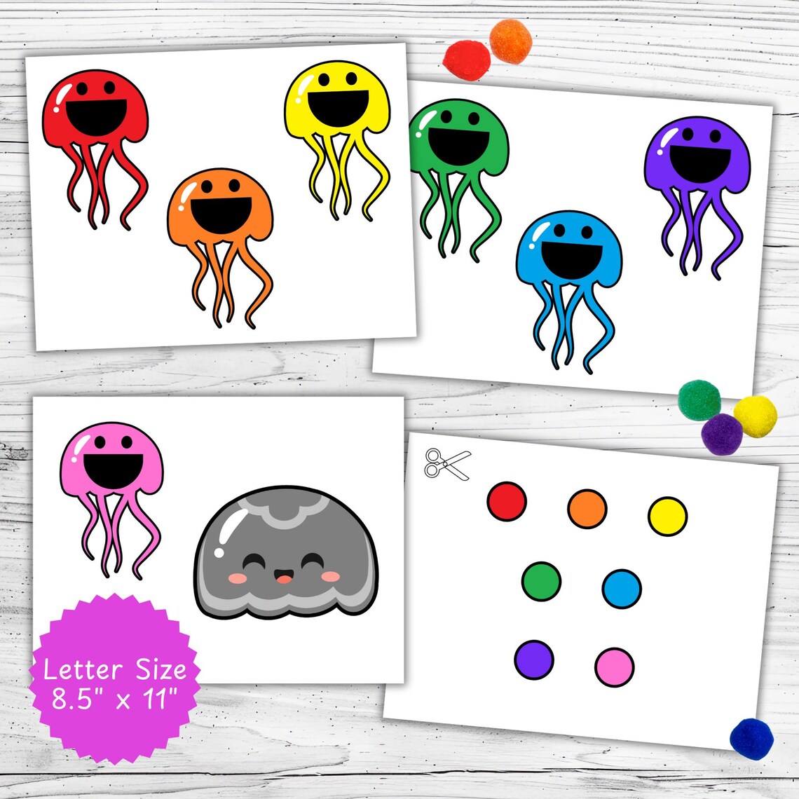 Jellyfish Color Sorting Game, Color Sorting Activity, Color Sorting ...