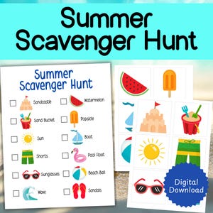 Summer Scavenger Hunt, Summer Treasure Hunt, Printable Scavenger Hunt ...