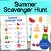 Summer Scavenger Hunt, Summer Treasure Hunt, Printable Scavenger Hunt ...