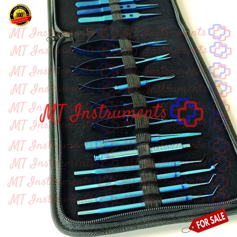 Ophthalmic Cataract Surgery Phaco Set Blue TITANIUM Nitrite 21 Pcs With ...