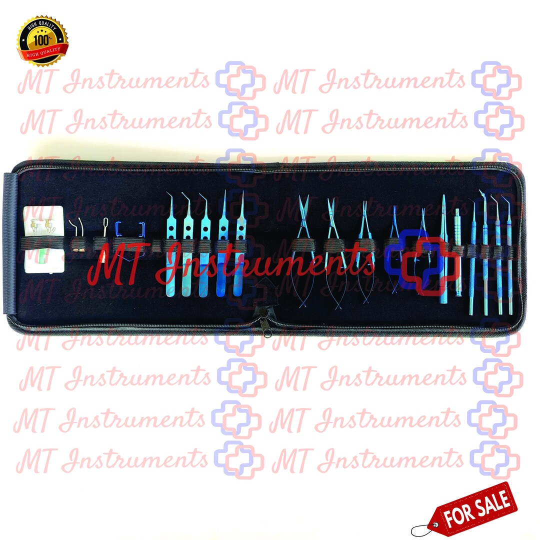 Ophthalmic Cataract Surgery Phaco Set Blue TITANIUM Nitrite 21 Pcs With ...