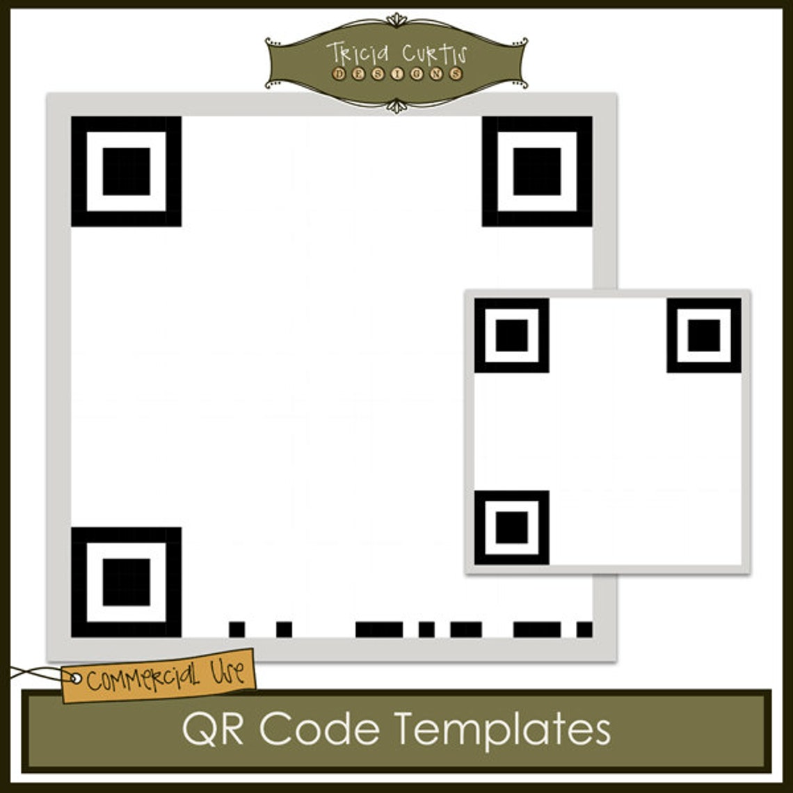 QR Code Commercial Use Layered Template Instant Download | Etsy