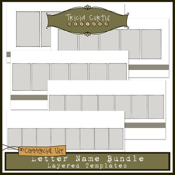 Letter Name Template Bundle | Etsy