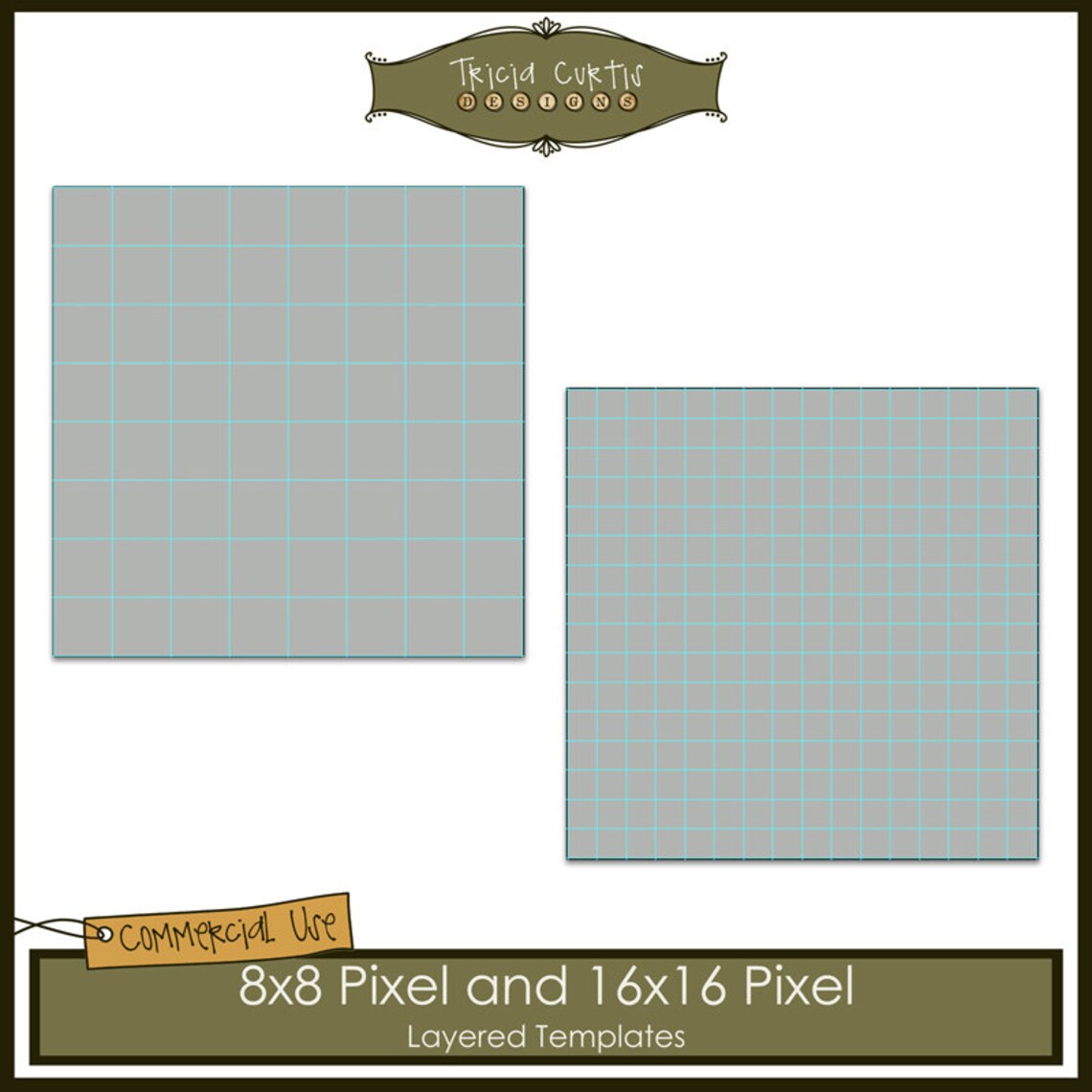 Plantillas de 8 x 8 y 16 x 16 píxeles | Etsy