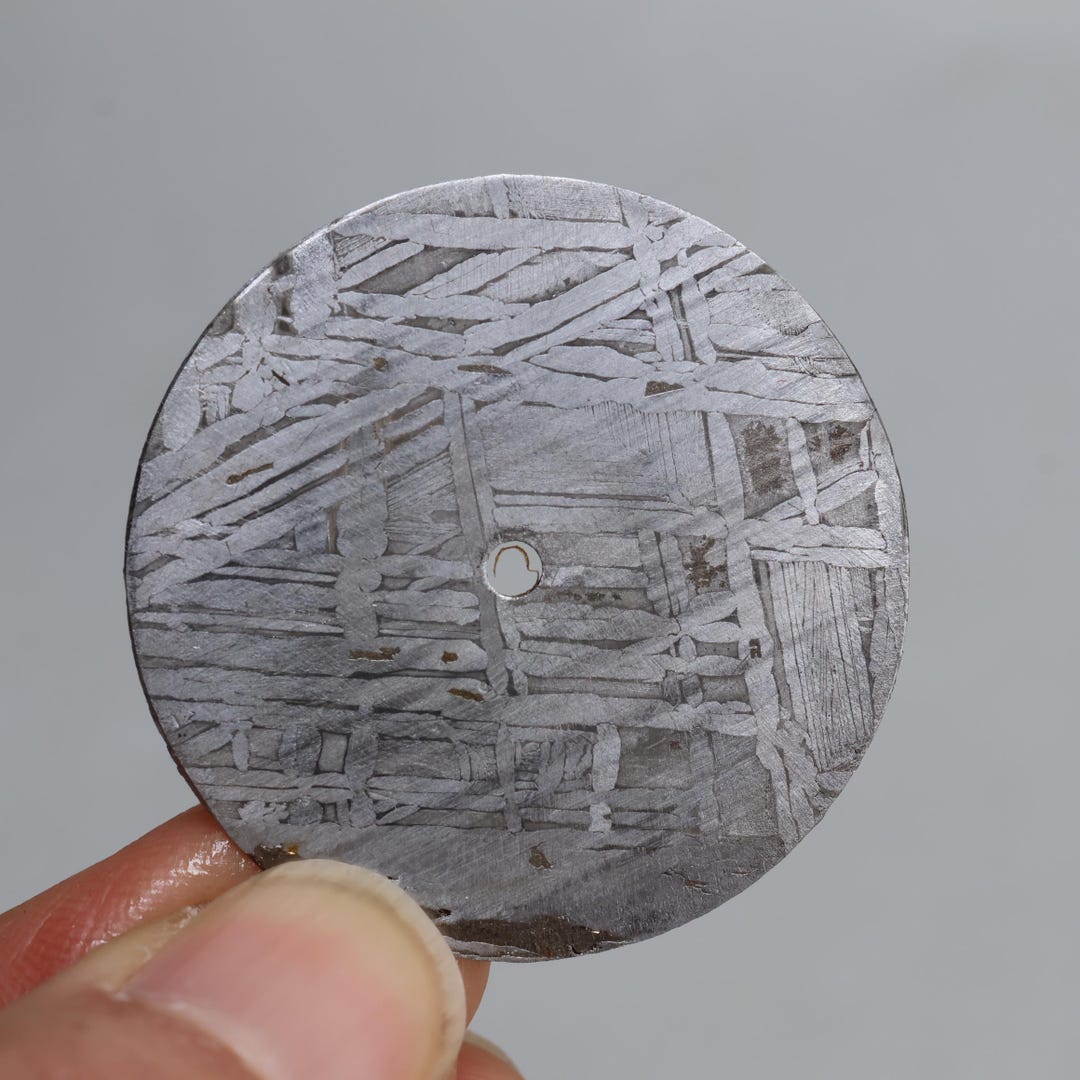 Muonionalusta Meteorite Circular Slice 4g , Natural Meteorite Dial ...