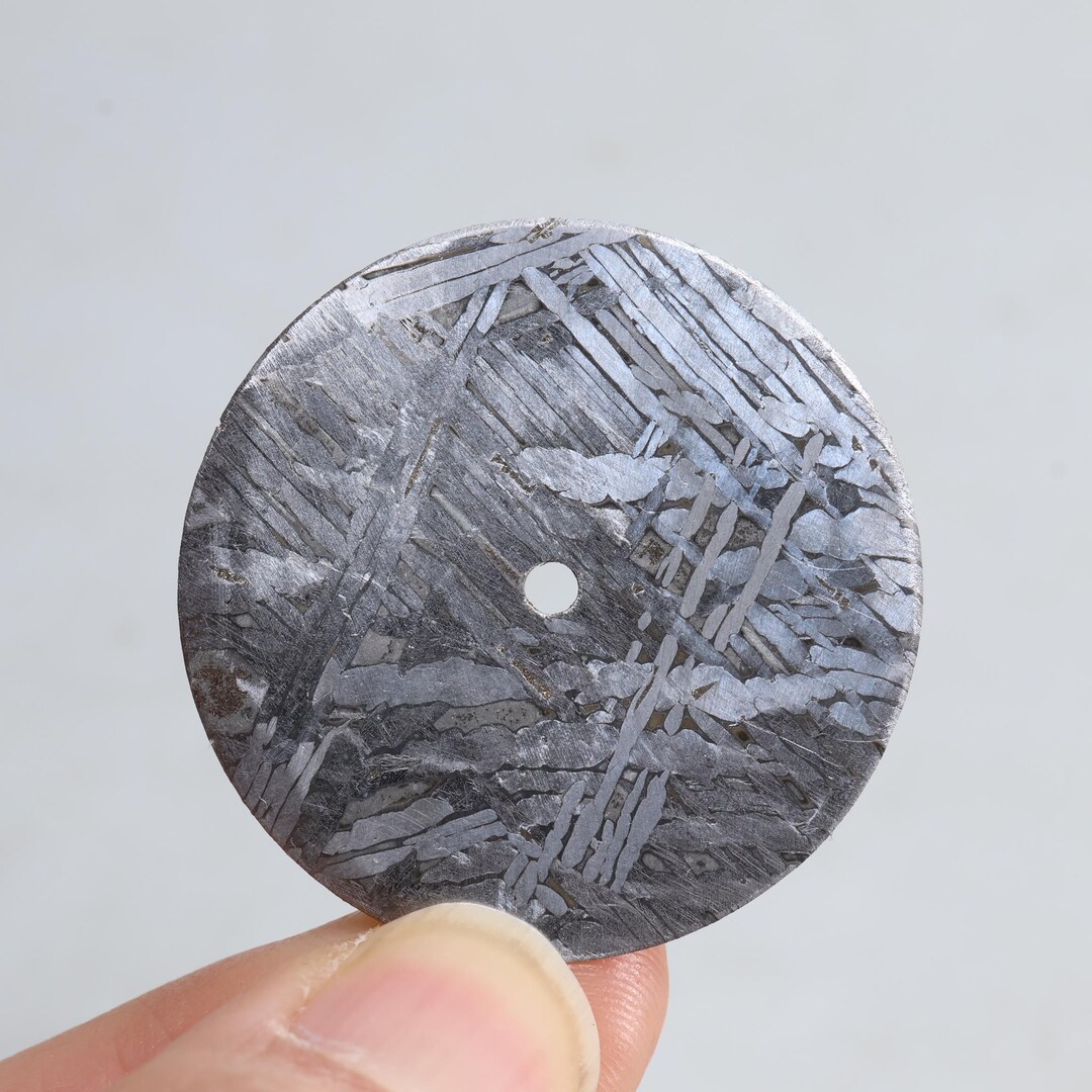 Muonionalusta Meteorite Circular Slice 5g , Natural Meteorite Dial ...
