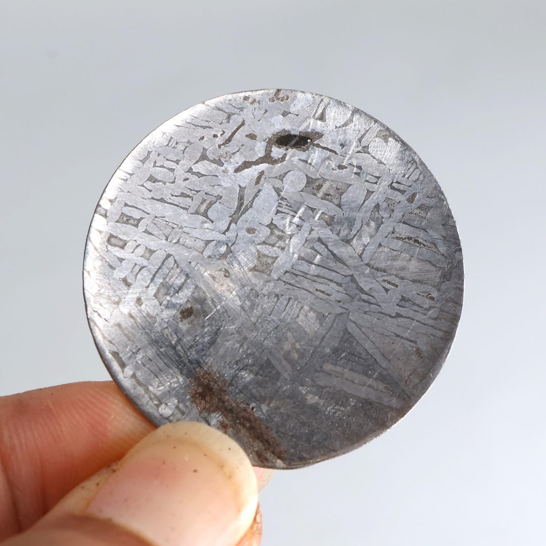 Muonionalusta Meteorite Circular Slice 7g, Natural Meteorite Dial ...