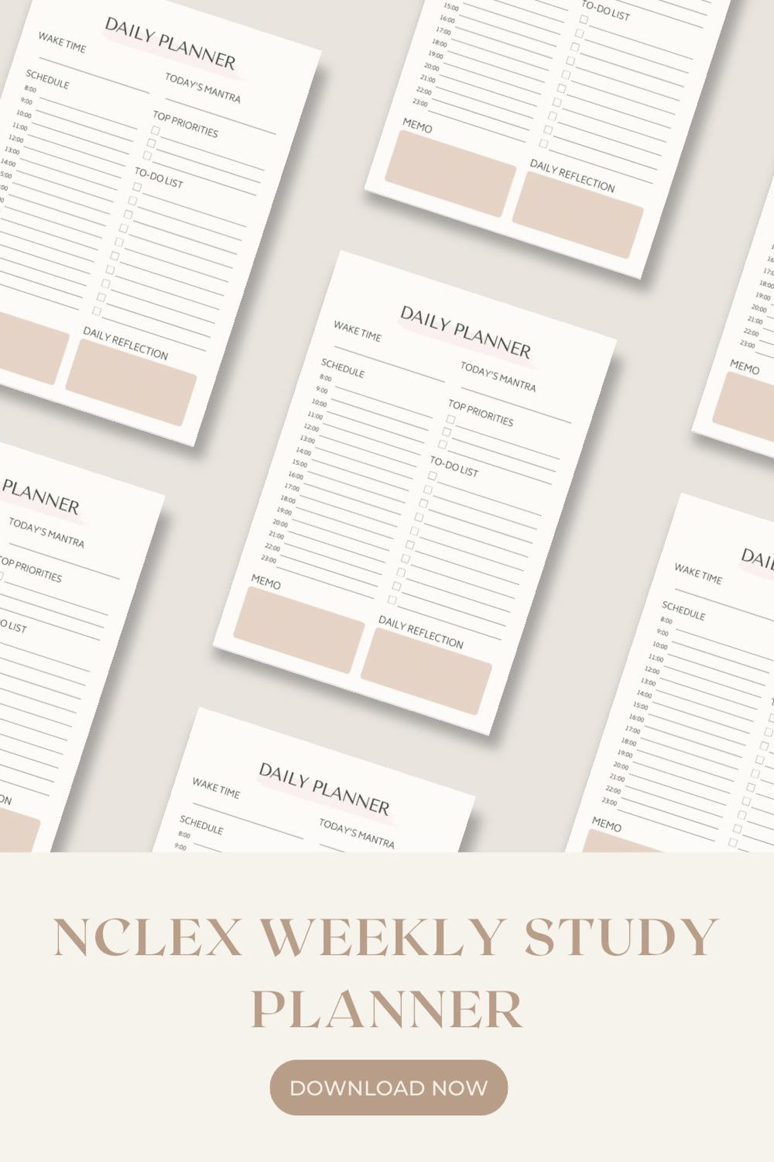 NCLEX STUDY PLANNER - Etsy