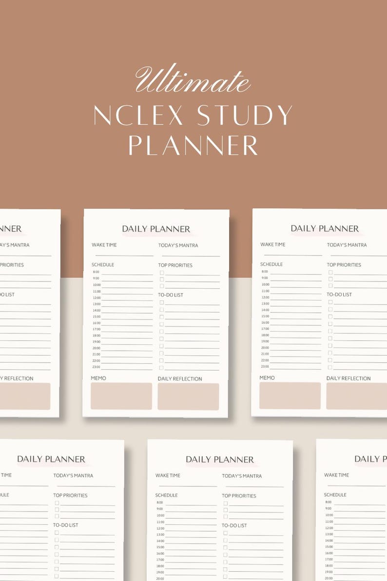 NCLEX STUDY PLANNER - Etsy