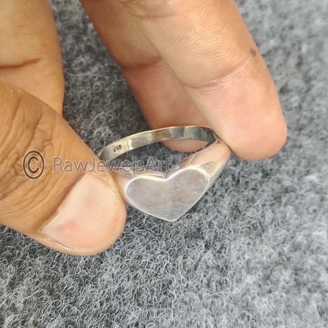 Handmade Sterling Silver Heart Ring, Love Gift - Etsy